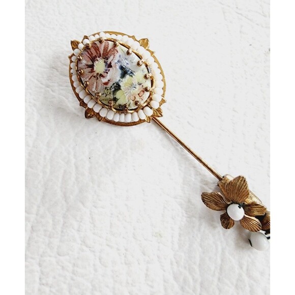 Miriam Haskell | Jewelry | Vintage Miriam Haskell Flower Hand Painted ...